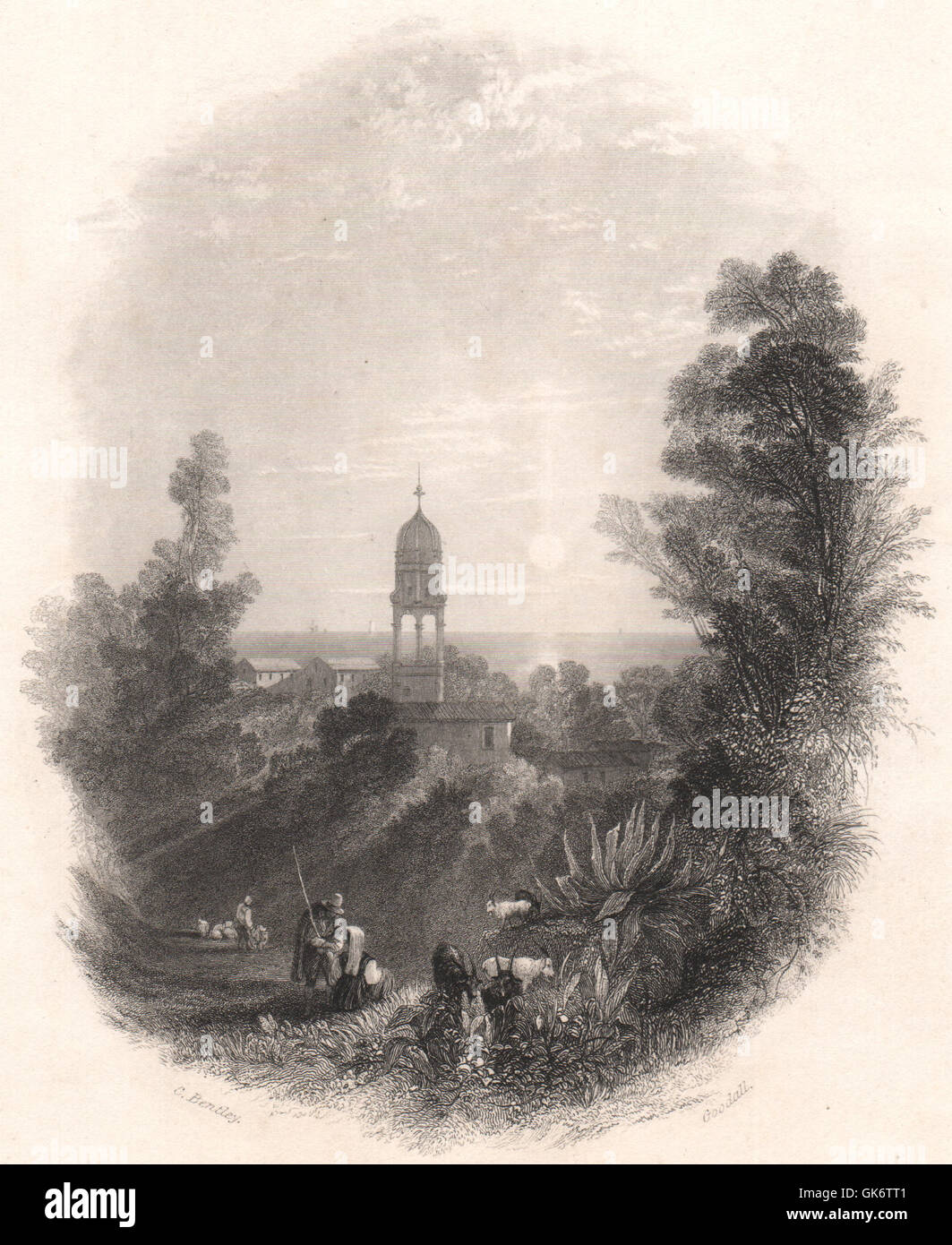 Kaligata, Cephalonia/Kefalonia, Greece, antique print 1840 Stock Photo ...