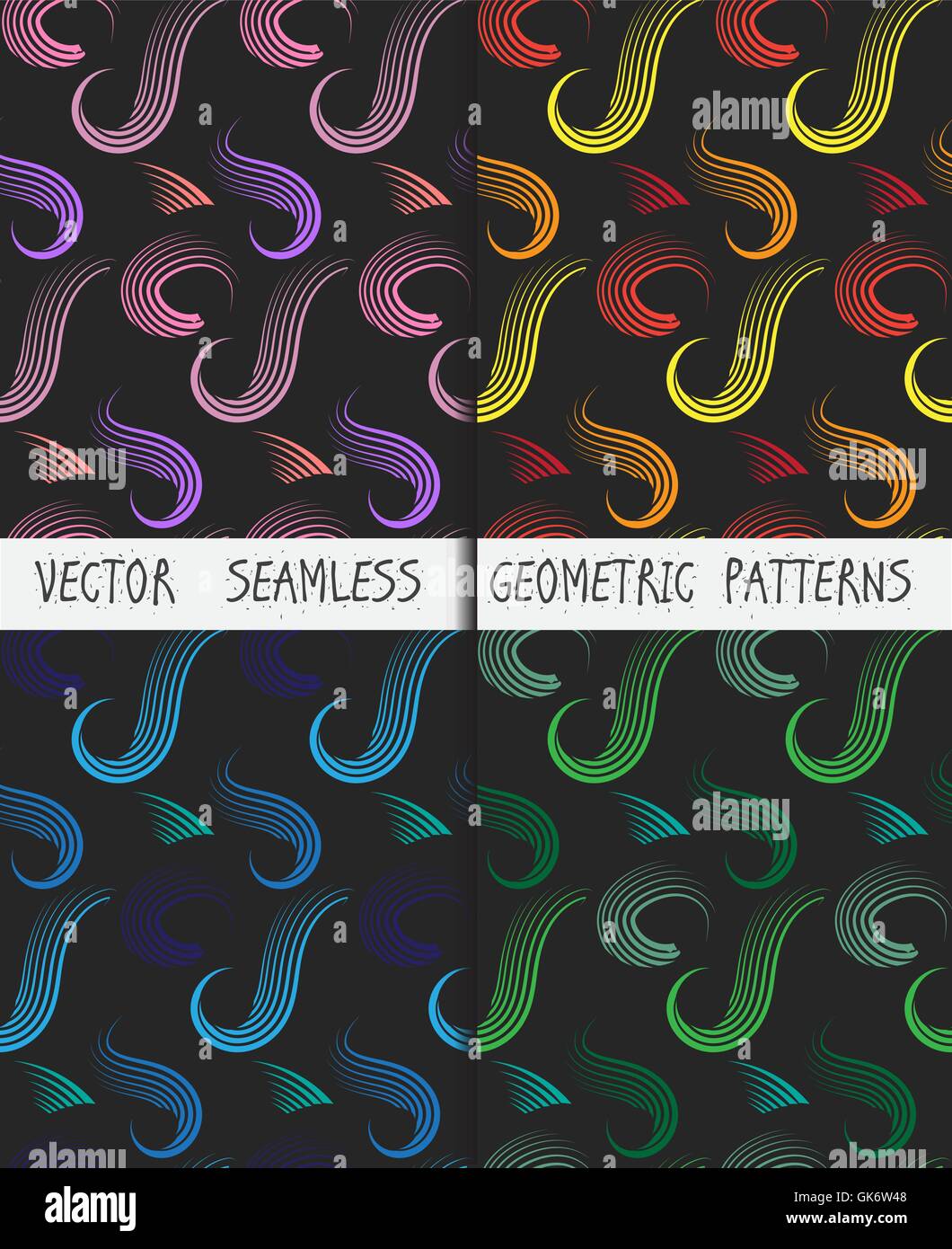 Abstract colorful geometric seamless patterns set colorful geometric ...