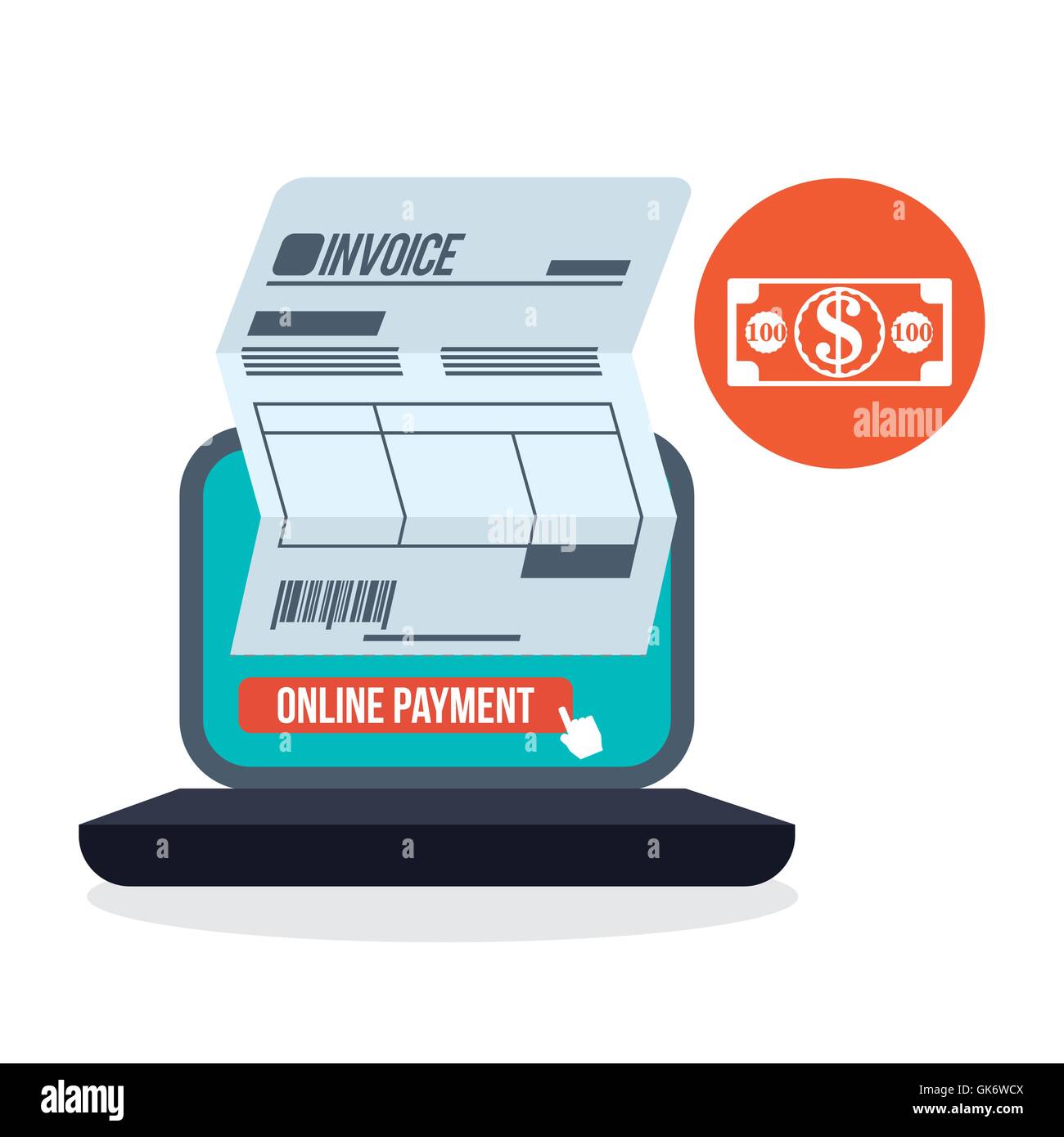 Invoice design. Online payment. Isolated illustration Stock Vector ...