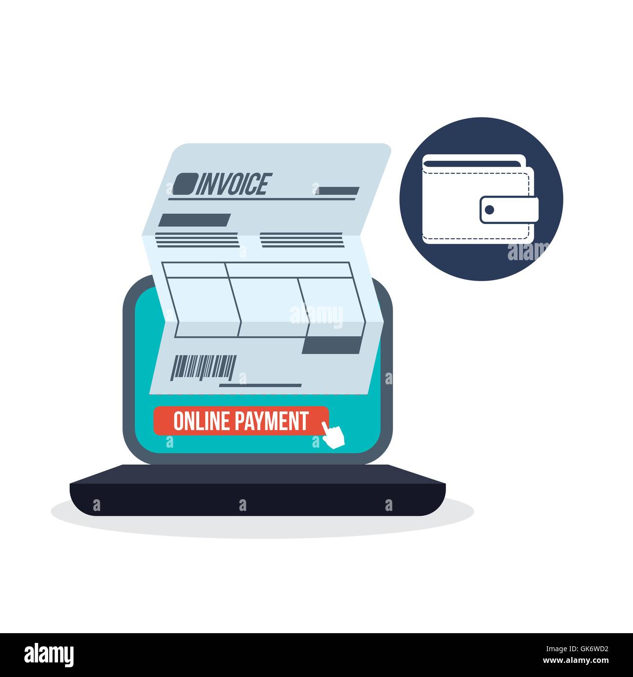 Invoice design. Online payment. Isolated illustration Stock Vector ...