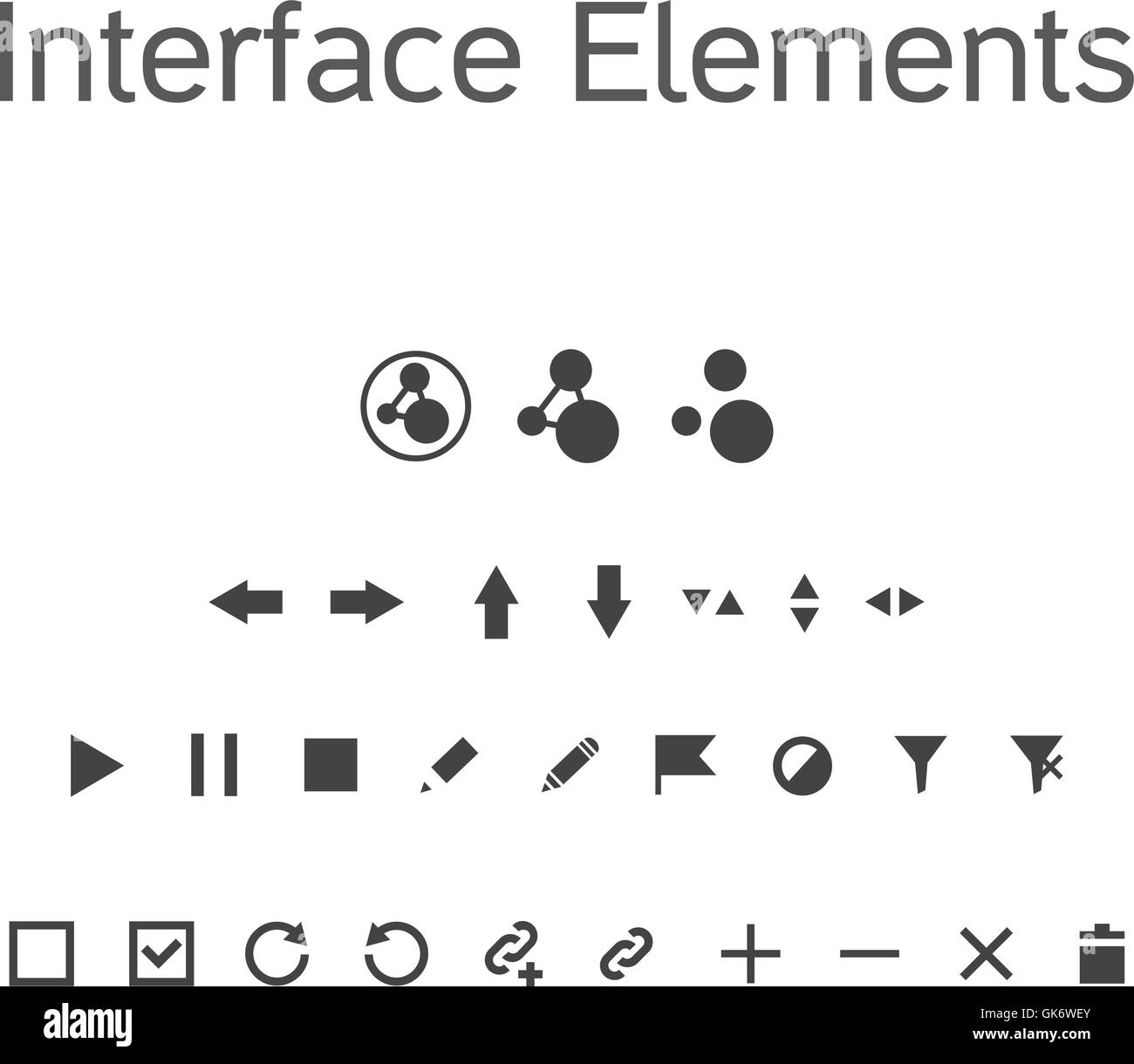 Vector set of interface elements, ui kit icons, pictograms for ...