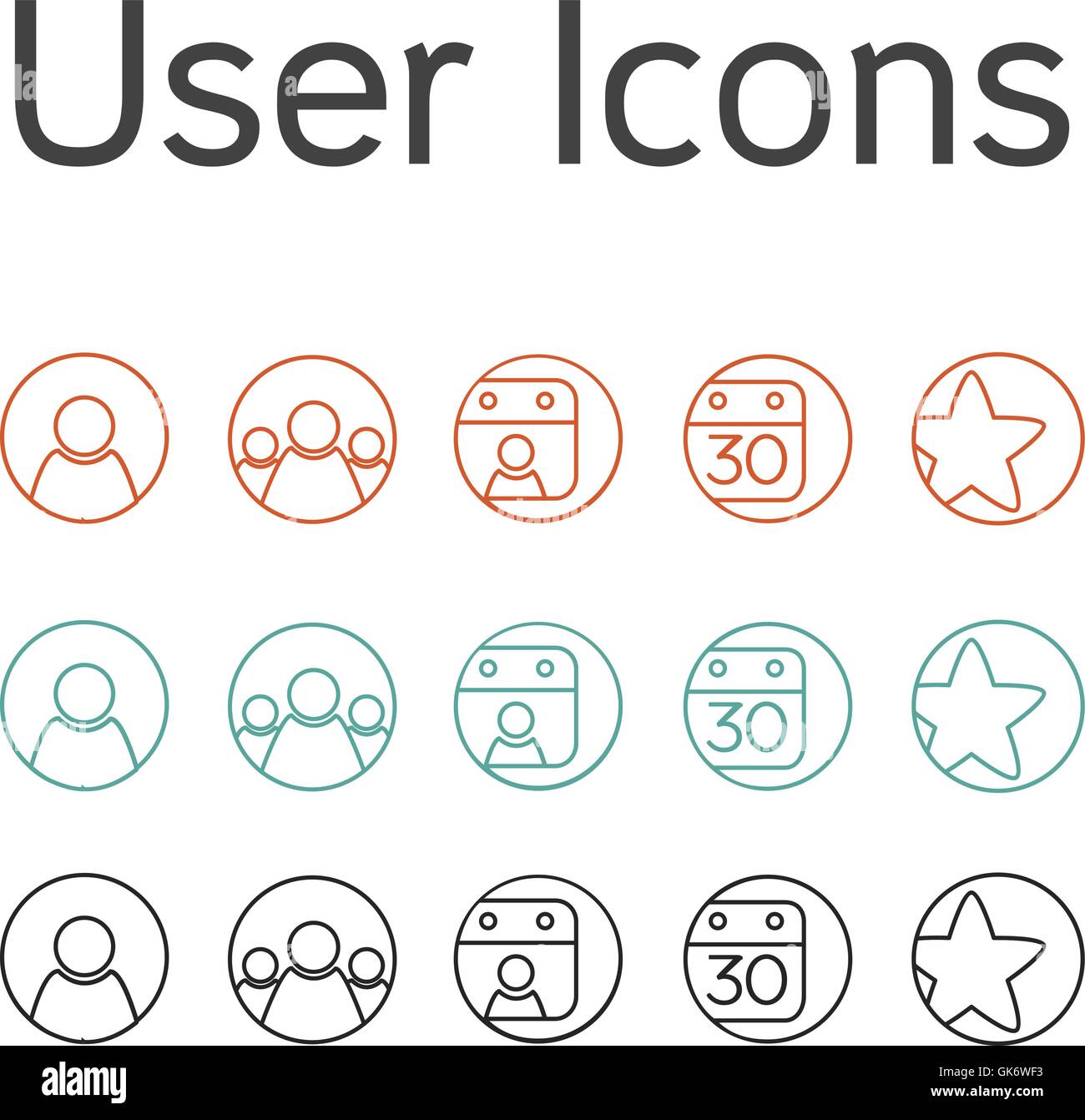 Vector user icons web os hi-res stock photography and images - Alamy