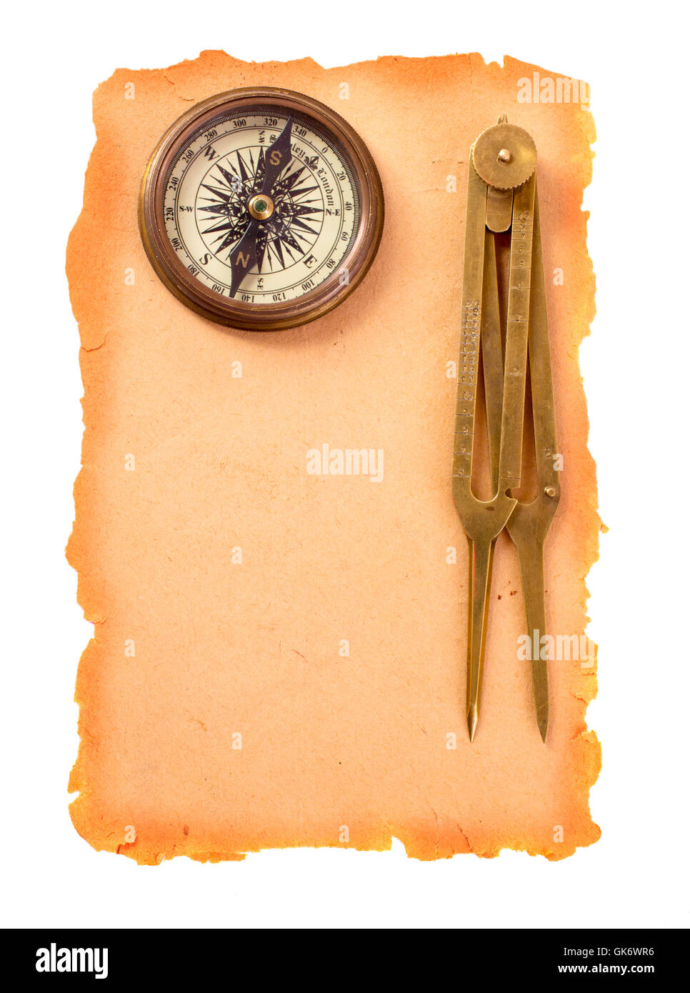 Compass on paper map hi-res stock photography and images - Alamy
