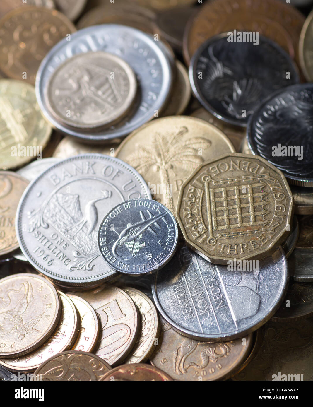 Different world coins Stock Photo - Alamy