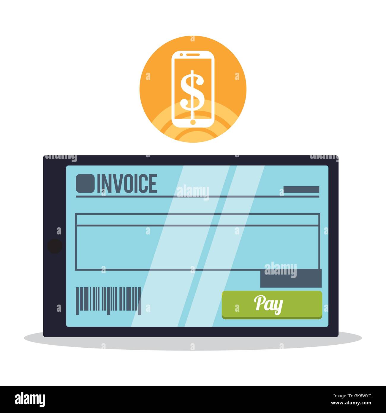 Invoice design. Online payment. Isolated illustration Stock Vector ...