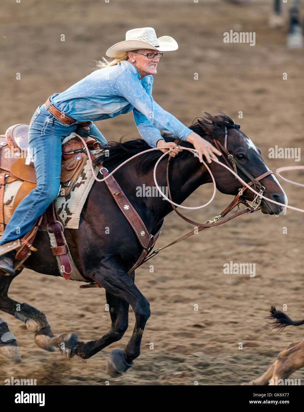 Cowgirl Horse Ranch Lasso High Resolution Stock Photography and Images ...