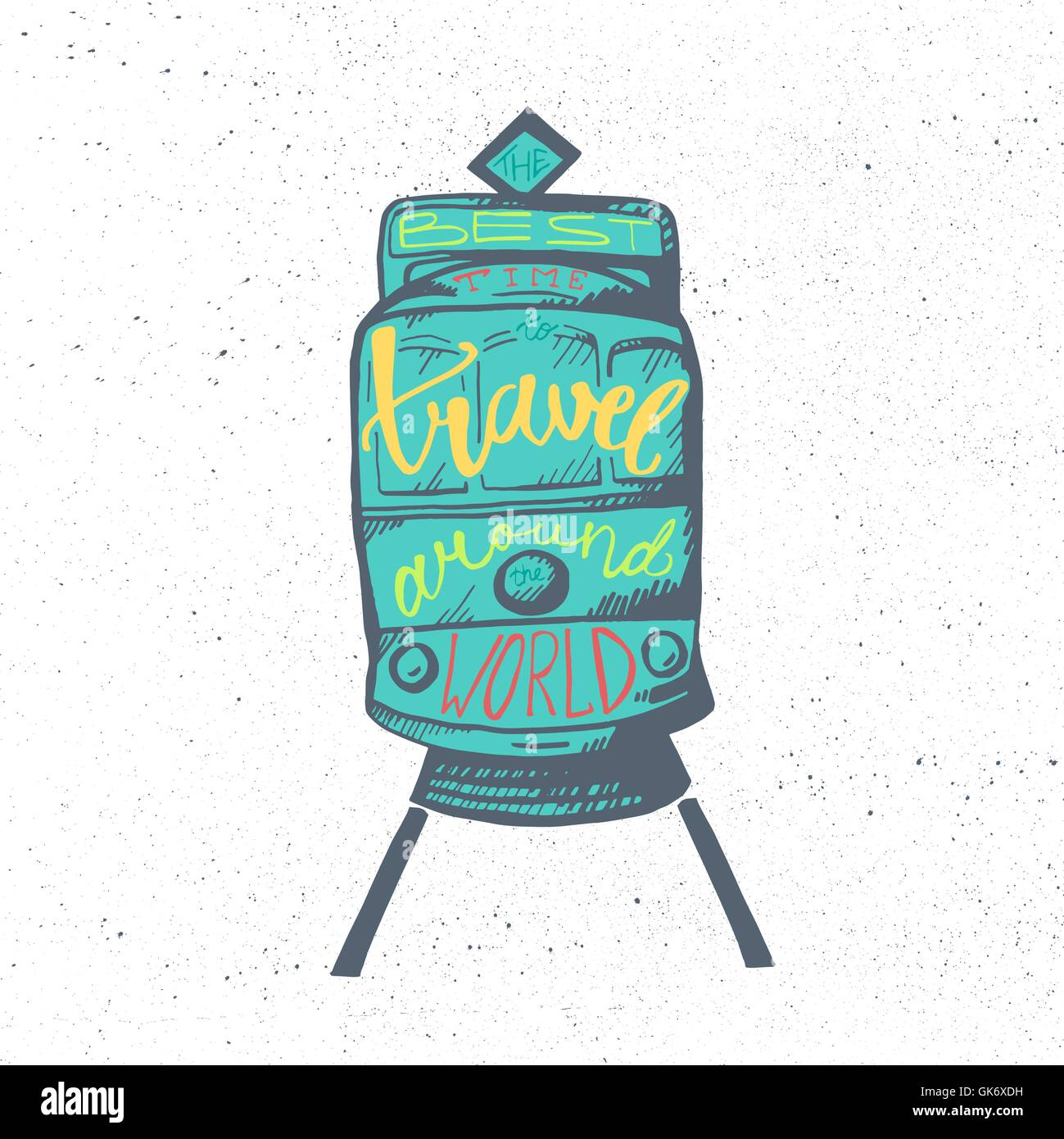 Inspirational vintage lettering inscribed in tram for print, t-shirt ...