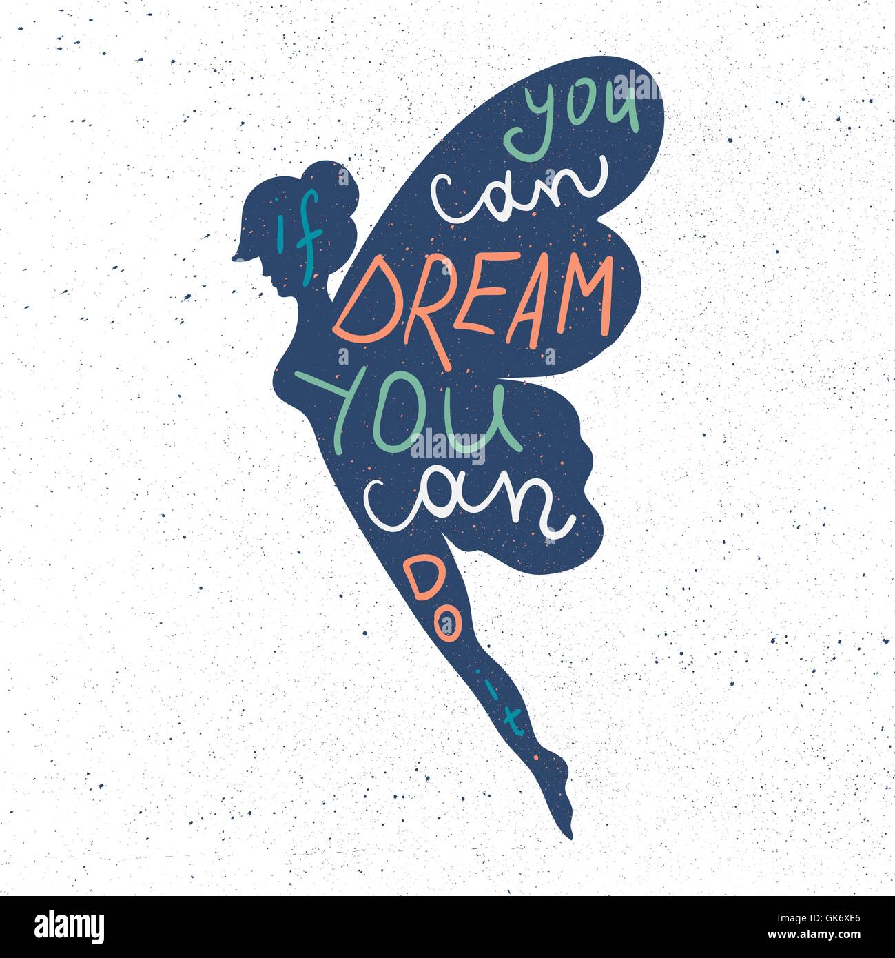 Lettering motivation poster. Inspirational quote about dream and ...