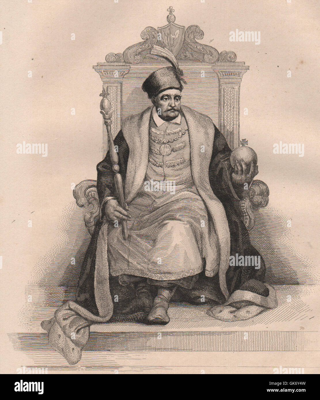 Stephen / Stefan Batory. Poland, antique print 1835 Stock Photo - Alamy