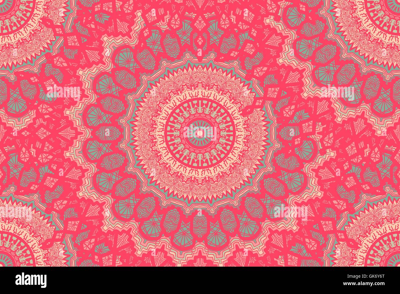 Hand drawn Gold Mandala Seamless Pattern. Arabic, indian, turkish and ottoman culture decoration ...