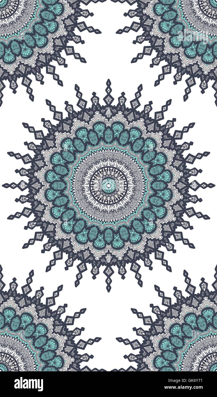 Hand drawn Gold Mandala Seamless Pattern. Arabic, indian, turkish and ottoman culture decoration ...