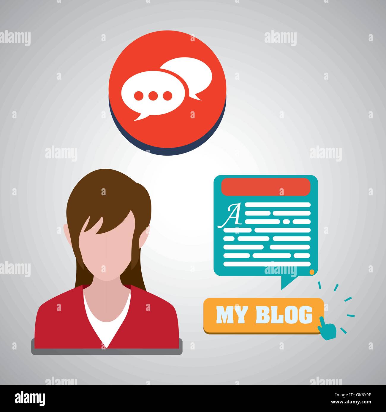 Blogging design. social media icon. Isolated illustration , vector ...