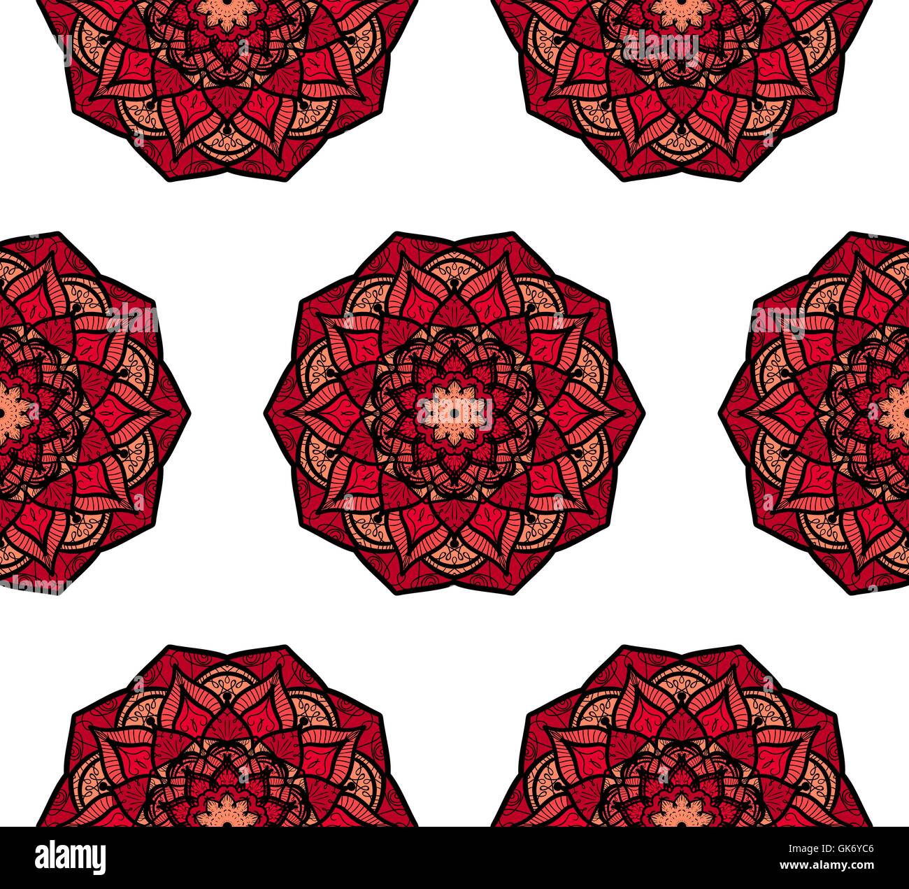 Hand drawn Mandala Seamless Pattern. Arabic, indian, turkish and ...