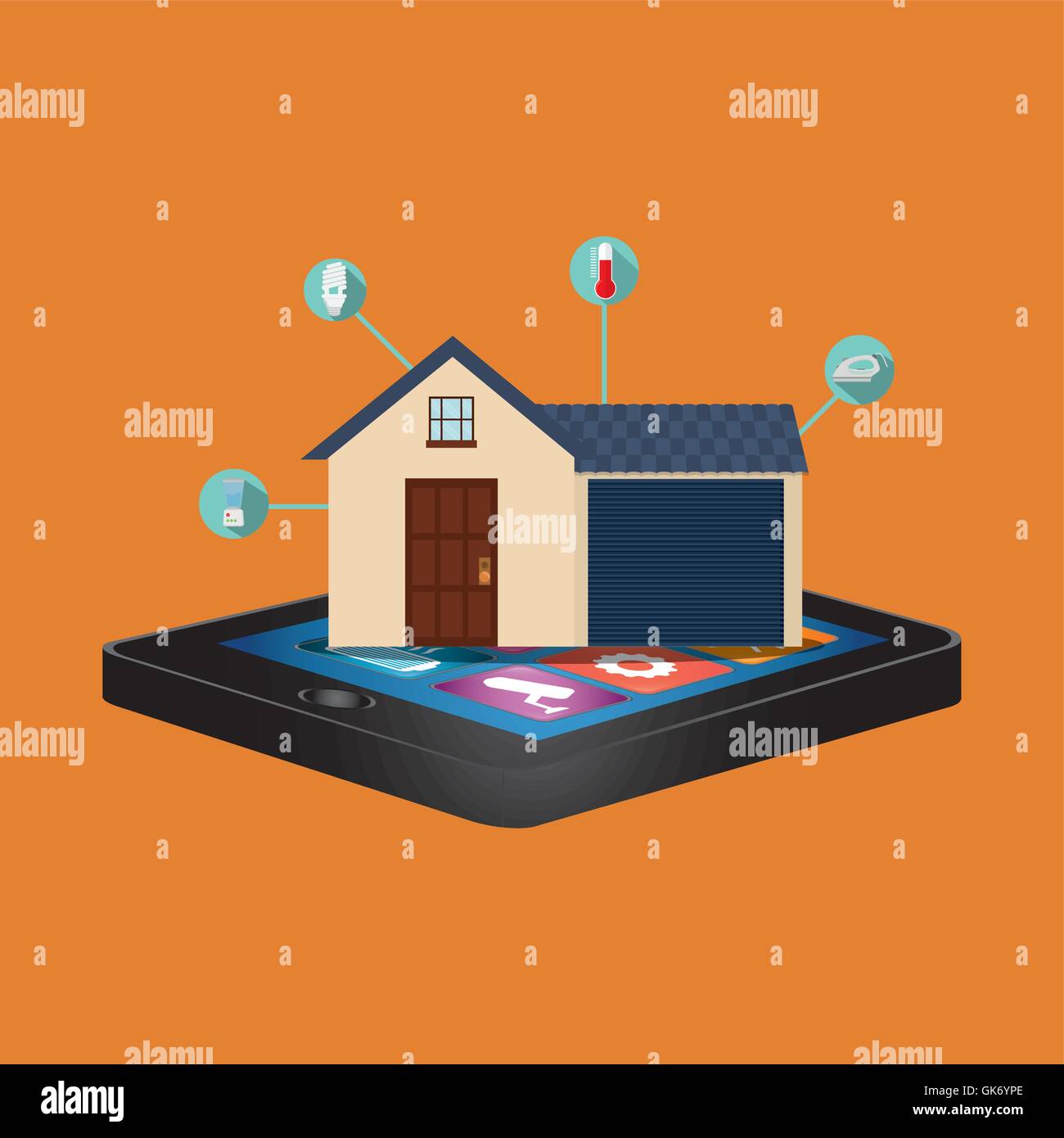 Smart home house icon set Stock Vector Image & Art - Alamy