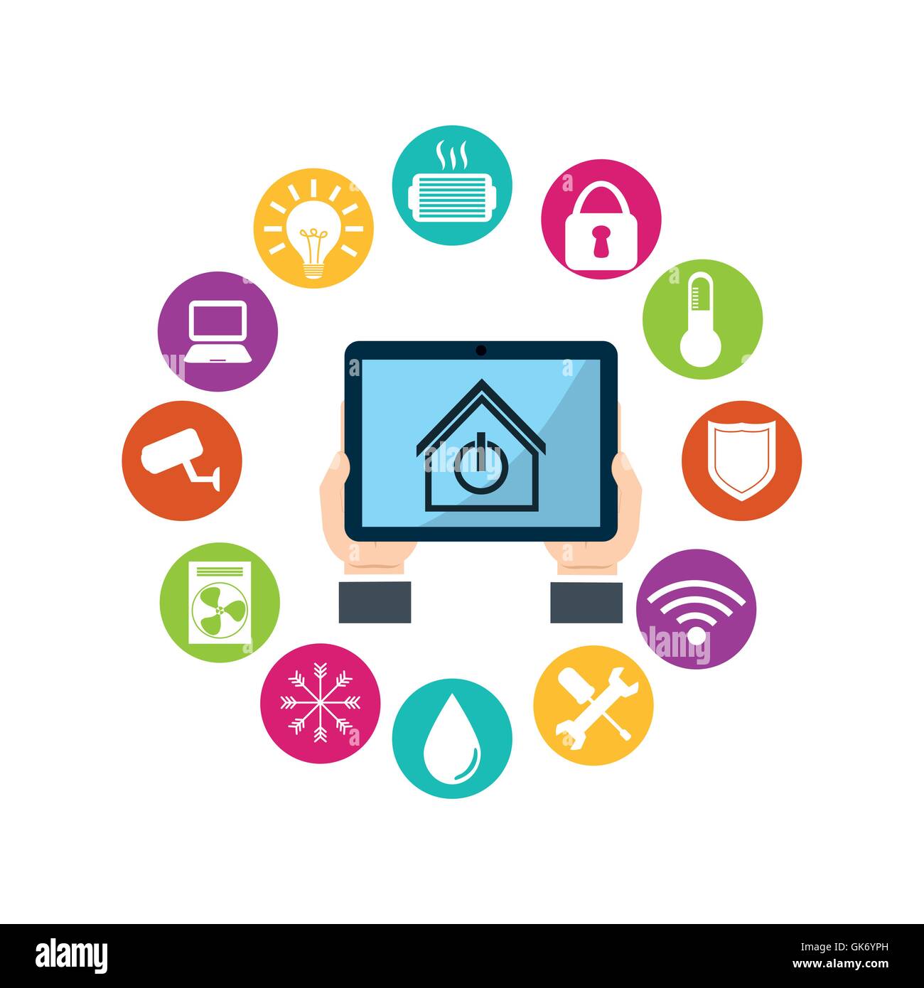 Smart home house icon set Stock Vector Image & Art - Alamy