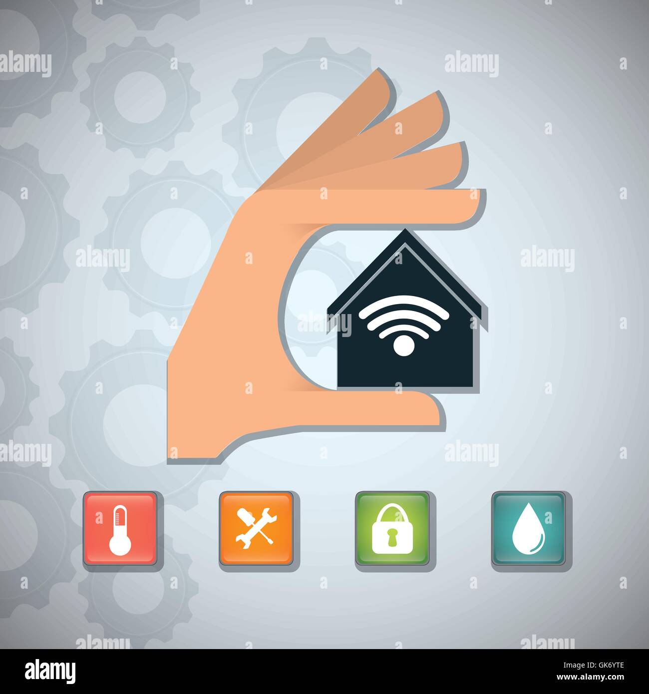 Smart home house icon set Stock Vector Image & Art - Alamy