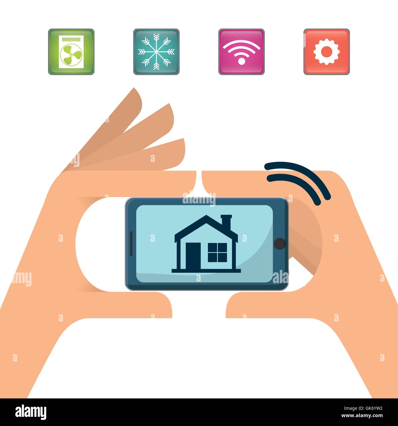Smart home house icon set Stock Vector Image & Art - Alamy