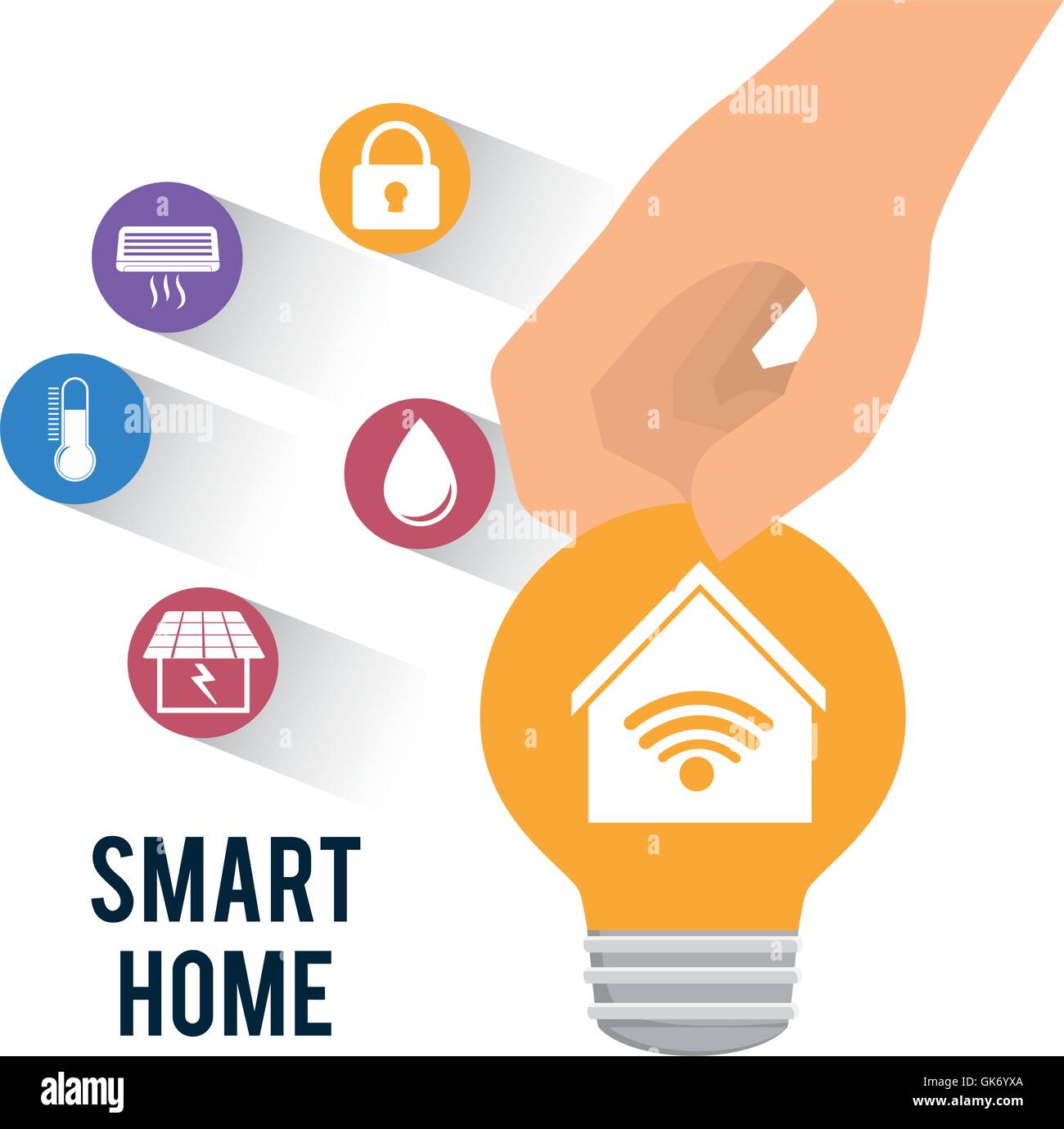 Smart home house icon set Stock Vector Image & Art - Alamy