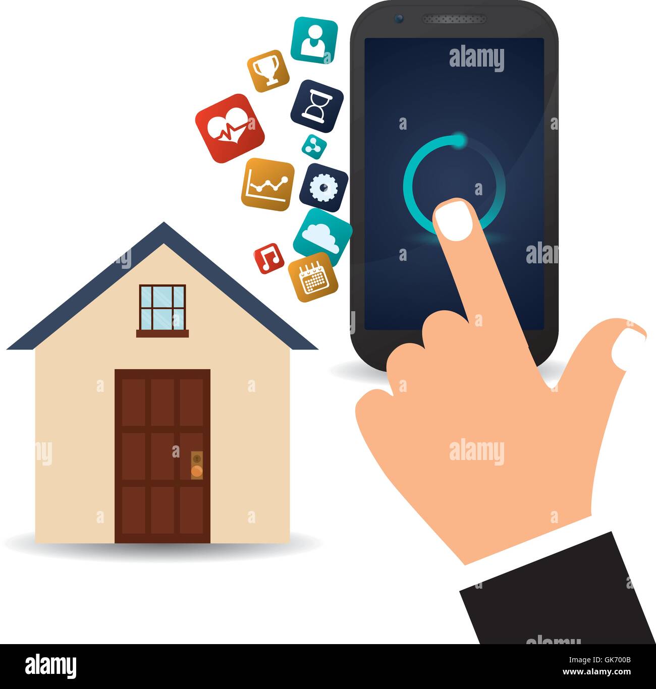 Smart home house icon set Stock Vector Image & Art - Alamy