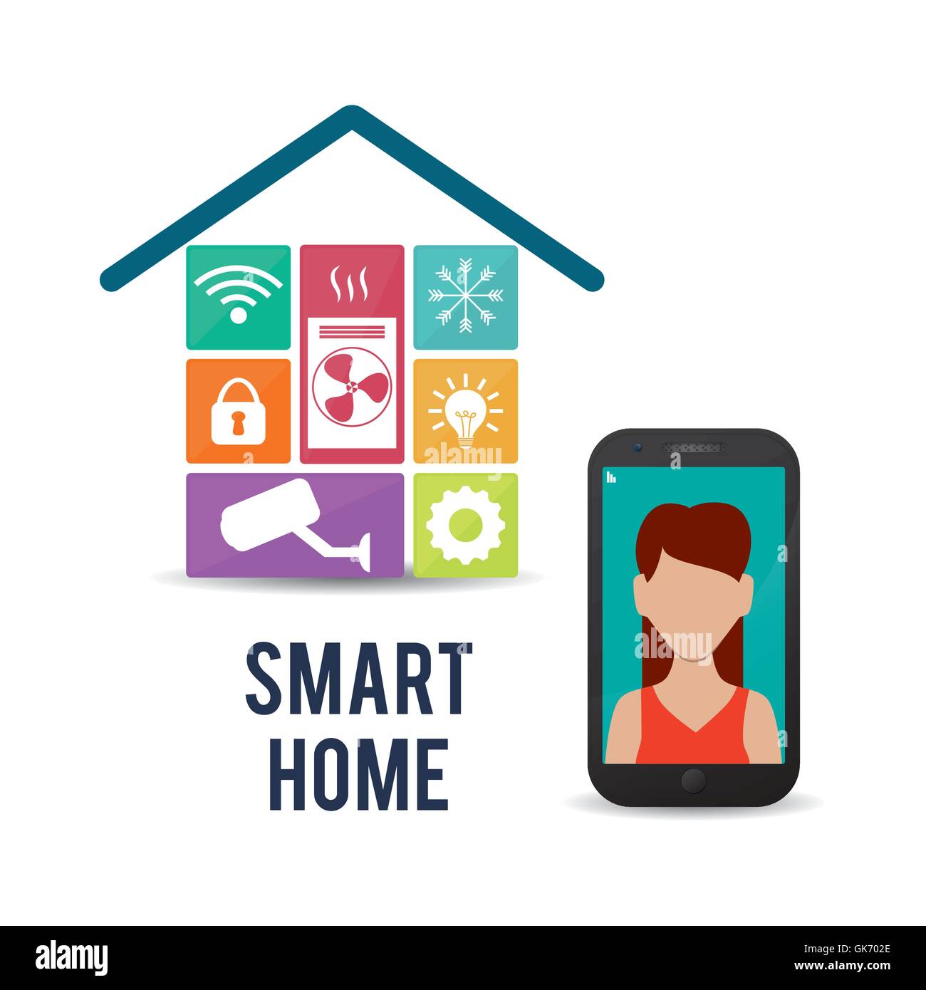 Smart home house icon set Stock Vector Image & Art - Alamy