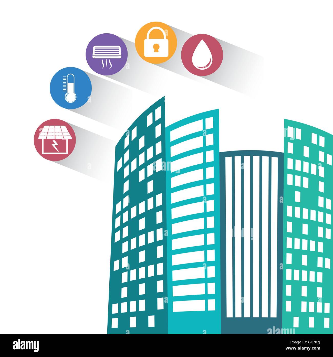 Smart city building app icon set Stock Vector Image & Art - Alamy