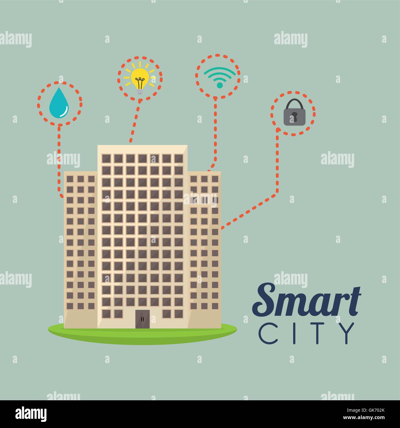 Smart city building app icon set Stock Vector Image & Art - Alamy