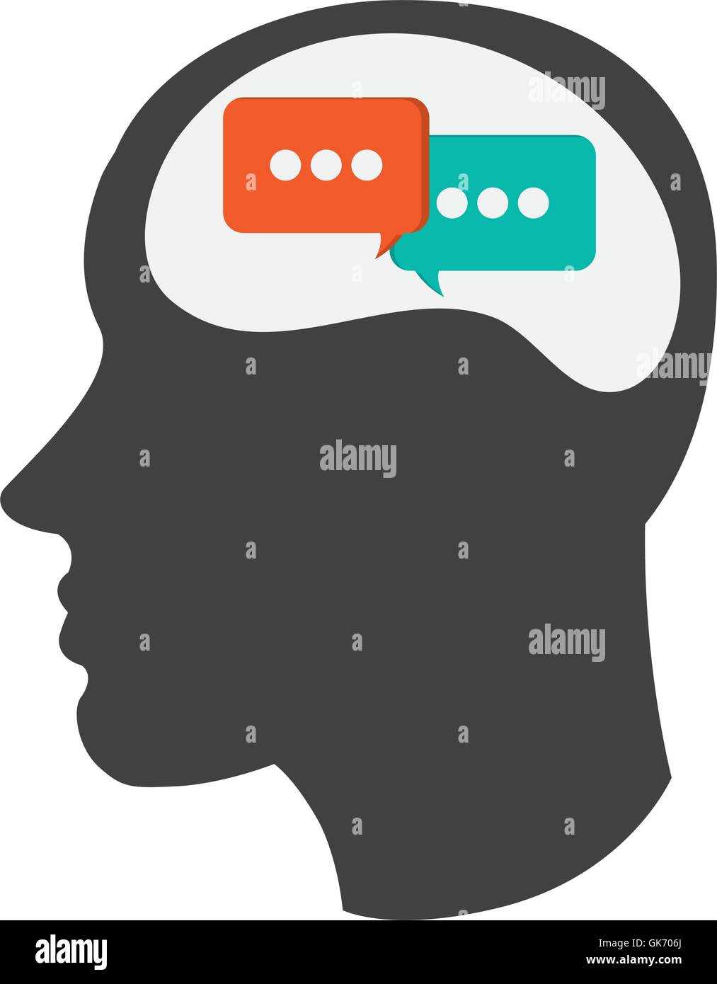 head with conversation bubbles icon Stock Vector Image & Art - Alamy