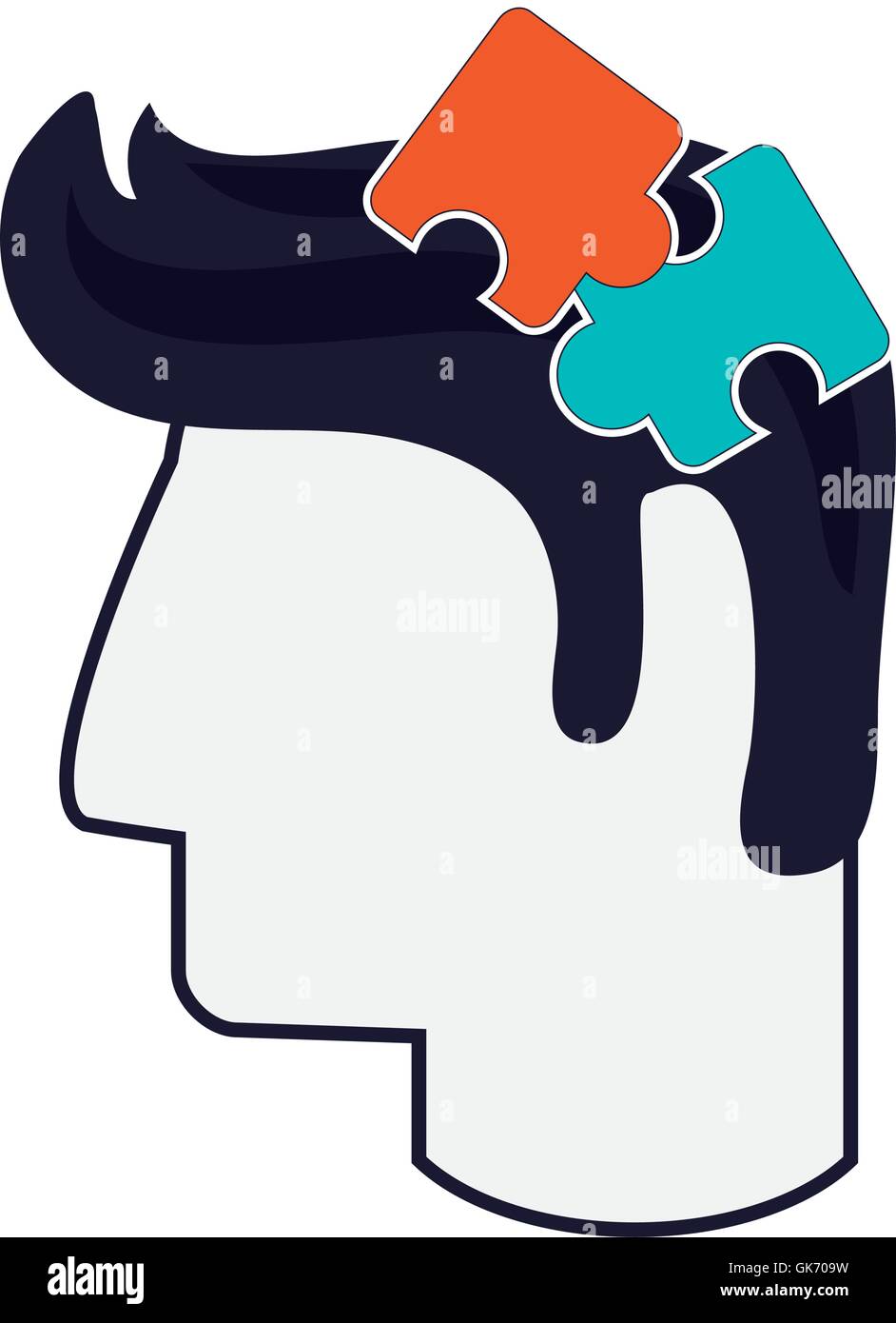 head with puzzle pieces icon Stock Vector Image & Art - Alamy