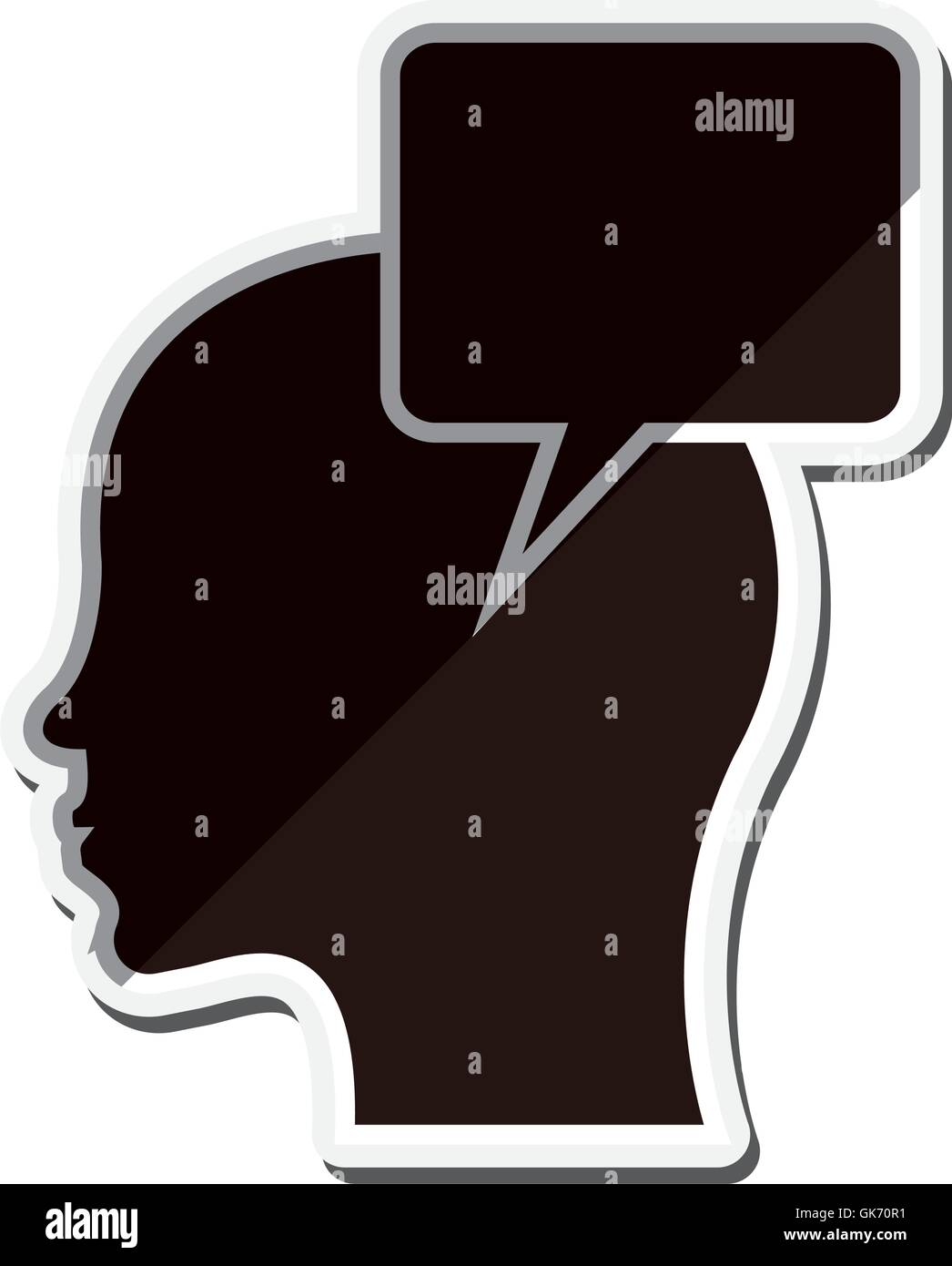 head with conversation bubble icon Stock Vector Image & Art - Alamy