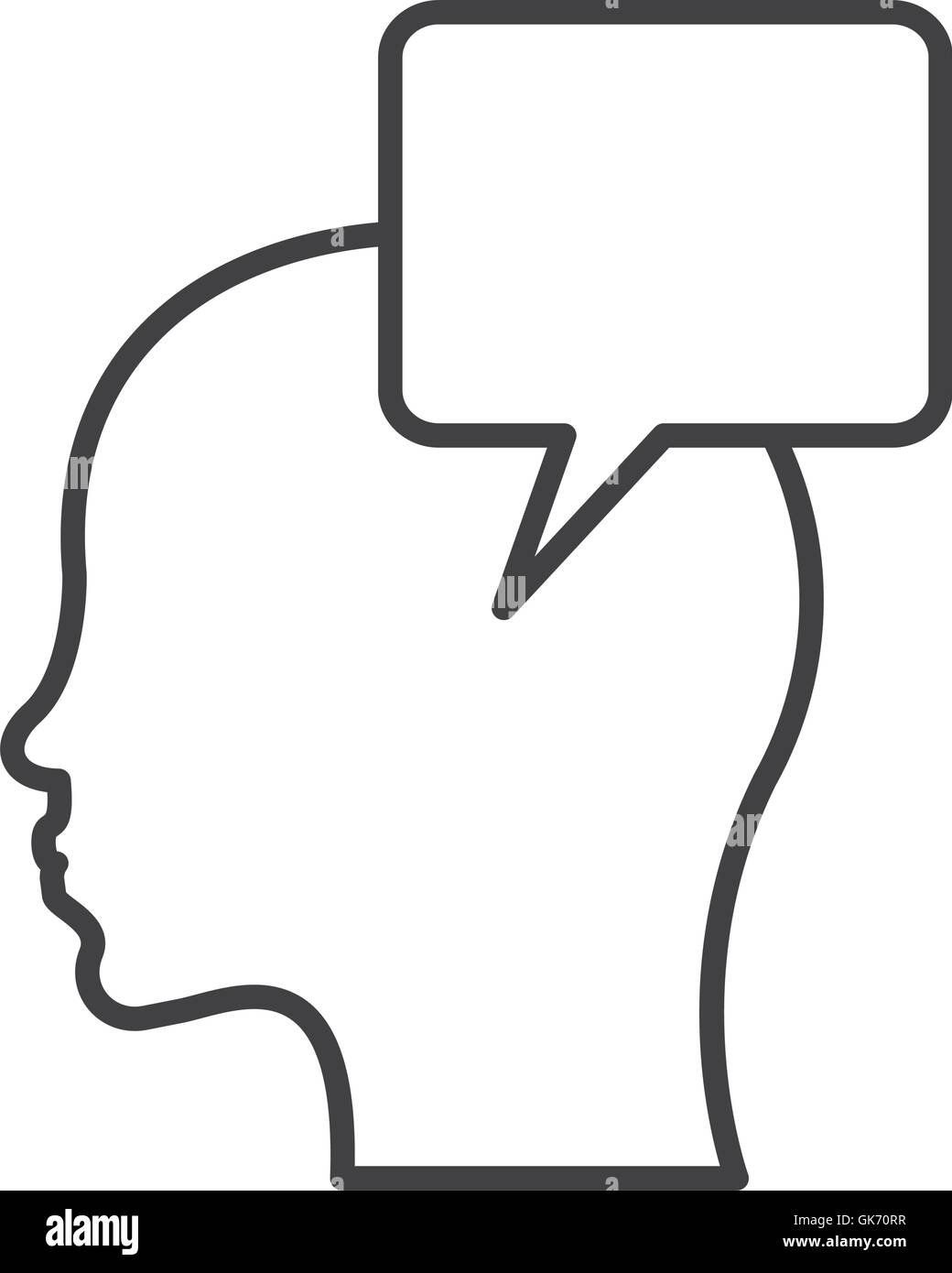 head with conversation bubble icon Stock Vector Image & Art - Alamy