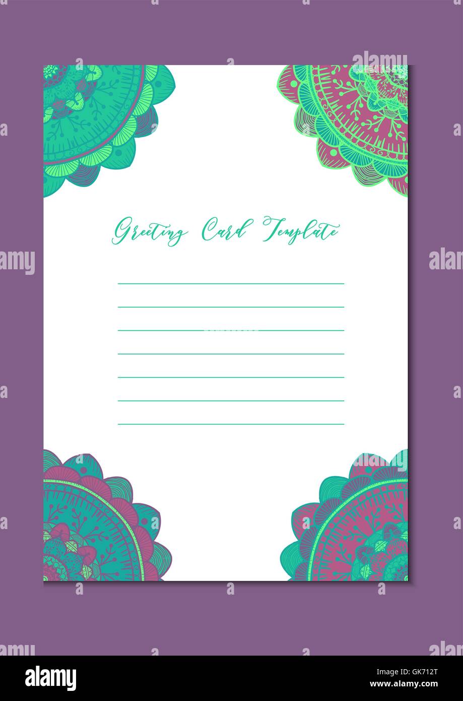 Mandala vintage template card Stock Vector Images - Alamy