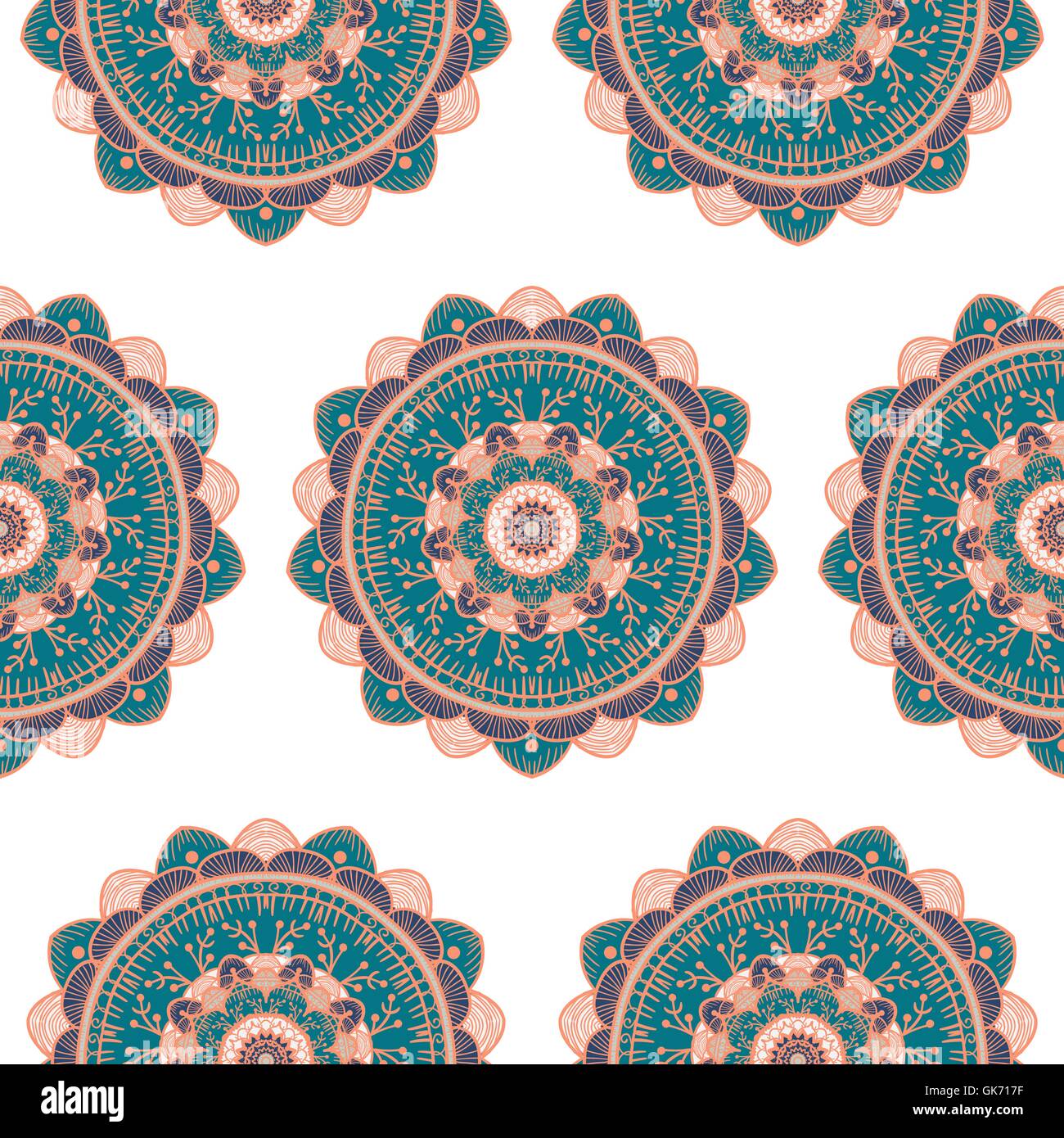 Hand drawn Mandala Seamless Pattern. Arabic, indian, turkish and ...
