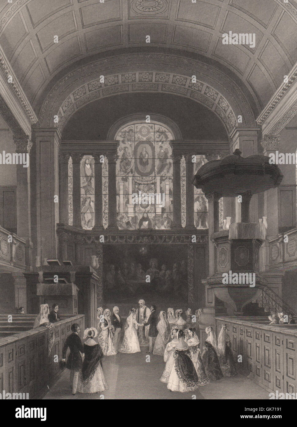 St. George's Church, Hanover Square. A noble marriage. LONDON, old ...