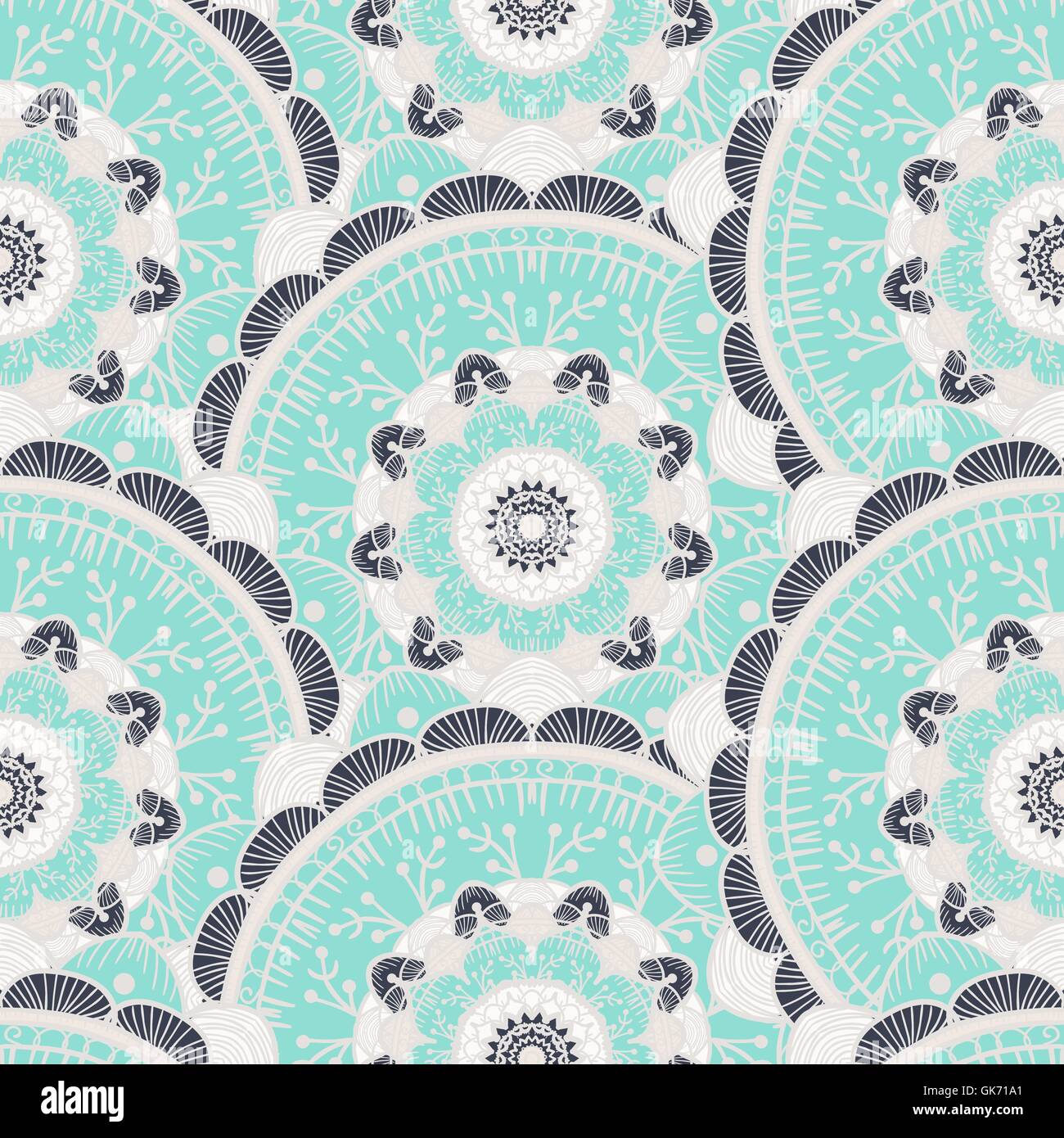 Hand drawn Mandala Seamless Pattern. Arabic, indian, turkish and ...