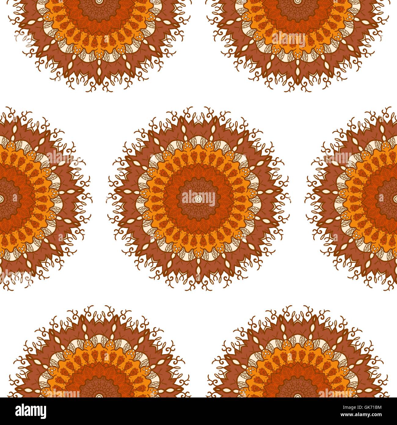 Hand drawn Mandala Seamless Pattern. Arabic, indian, turkish and ...