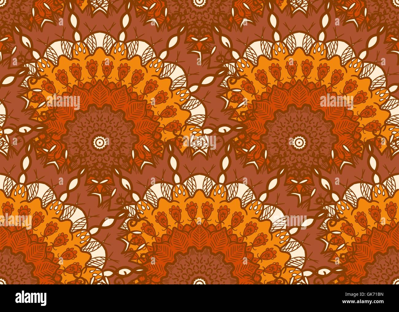 Hand drawn Mandala Seamless Pattern. Arabic, indian, turkish and ...