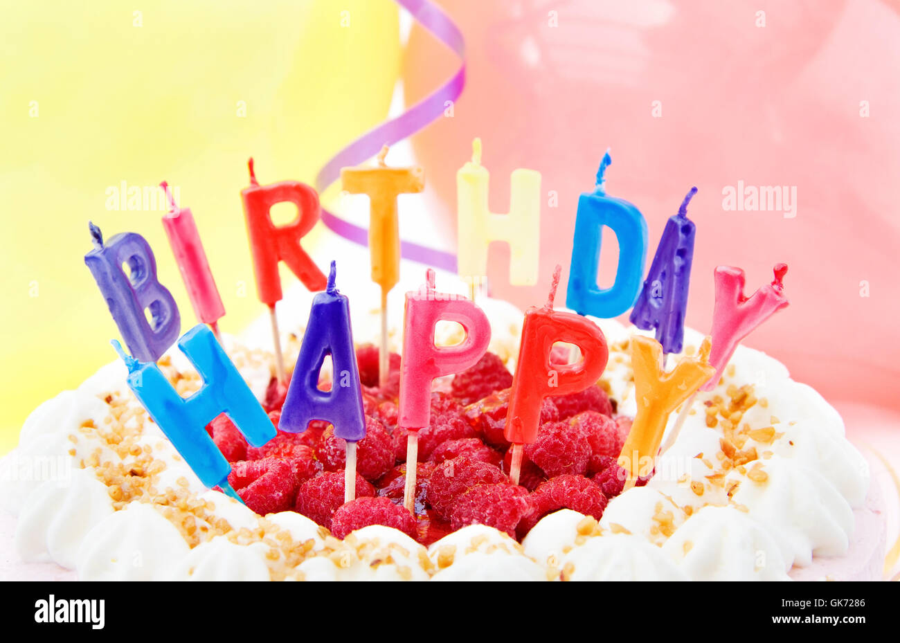 Happy birthday cake balloons card hi-res stock photography and images ...