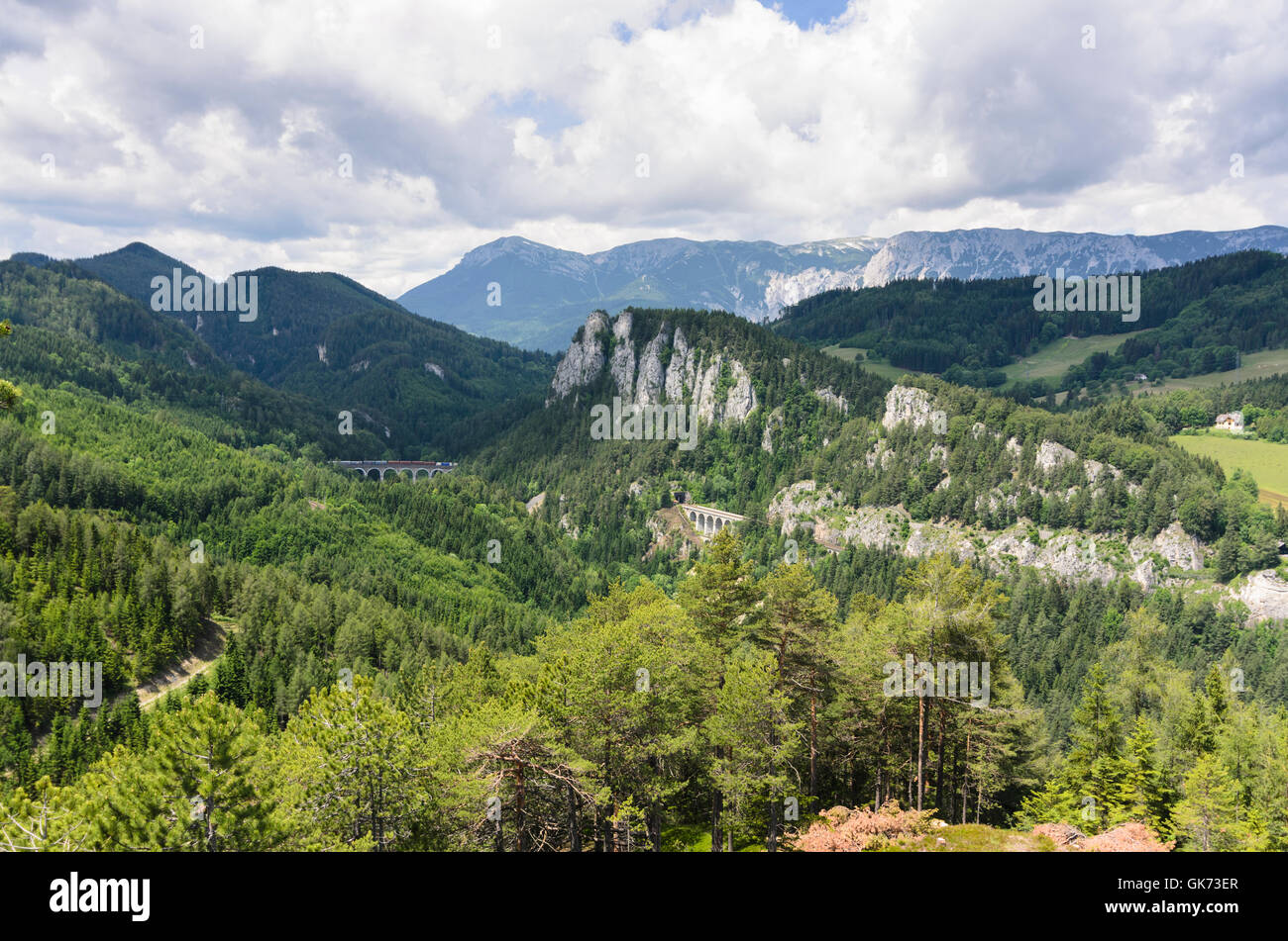 Semmering: View from 20 shilling views to Semmering Railway with the ...