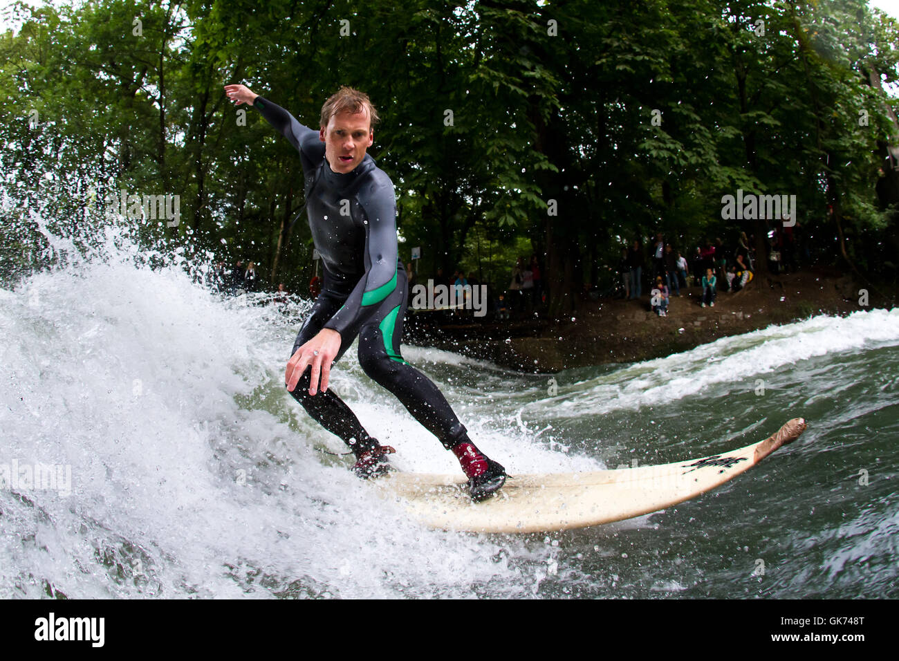 wave surf ride munich Stock Photo - Alamy