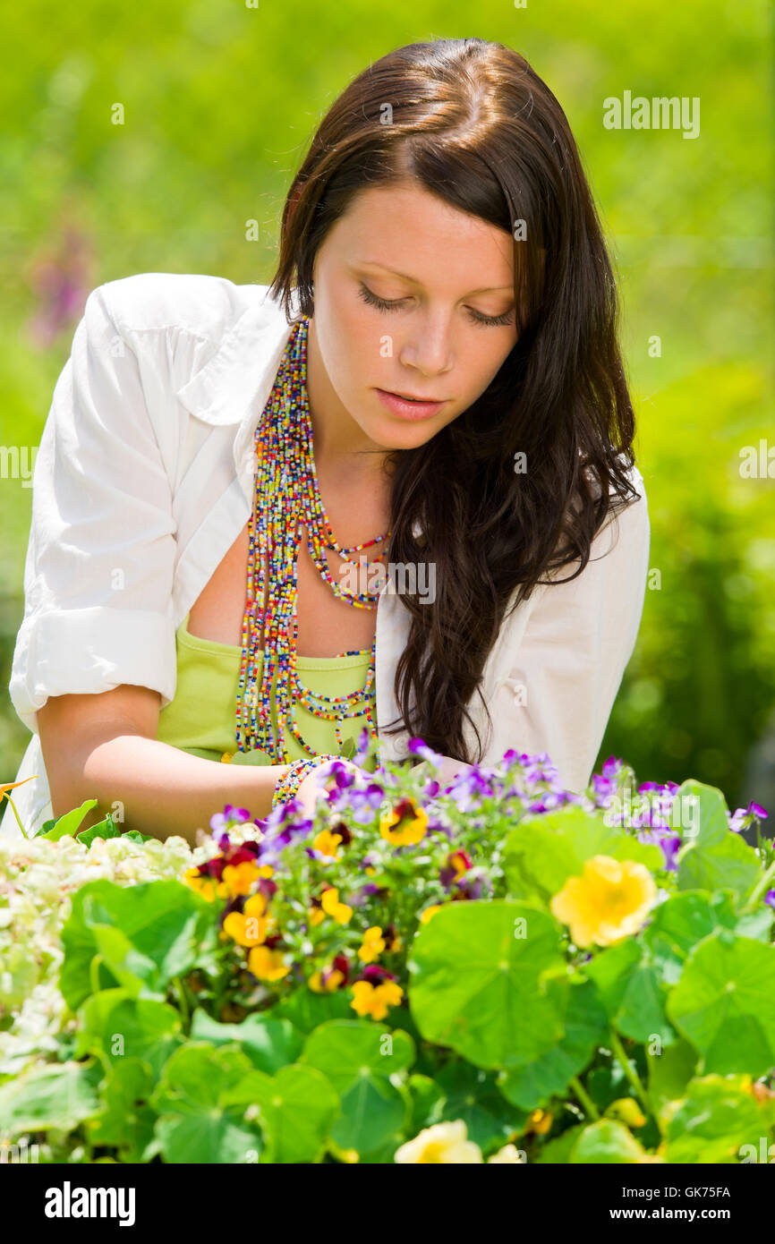 woman garden bloom Stock Photo - Alamy
