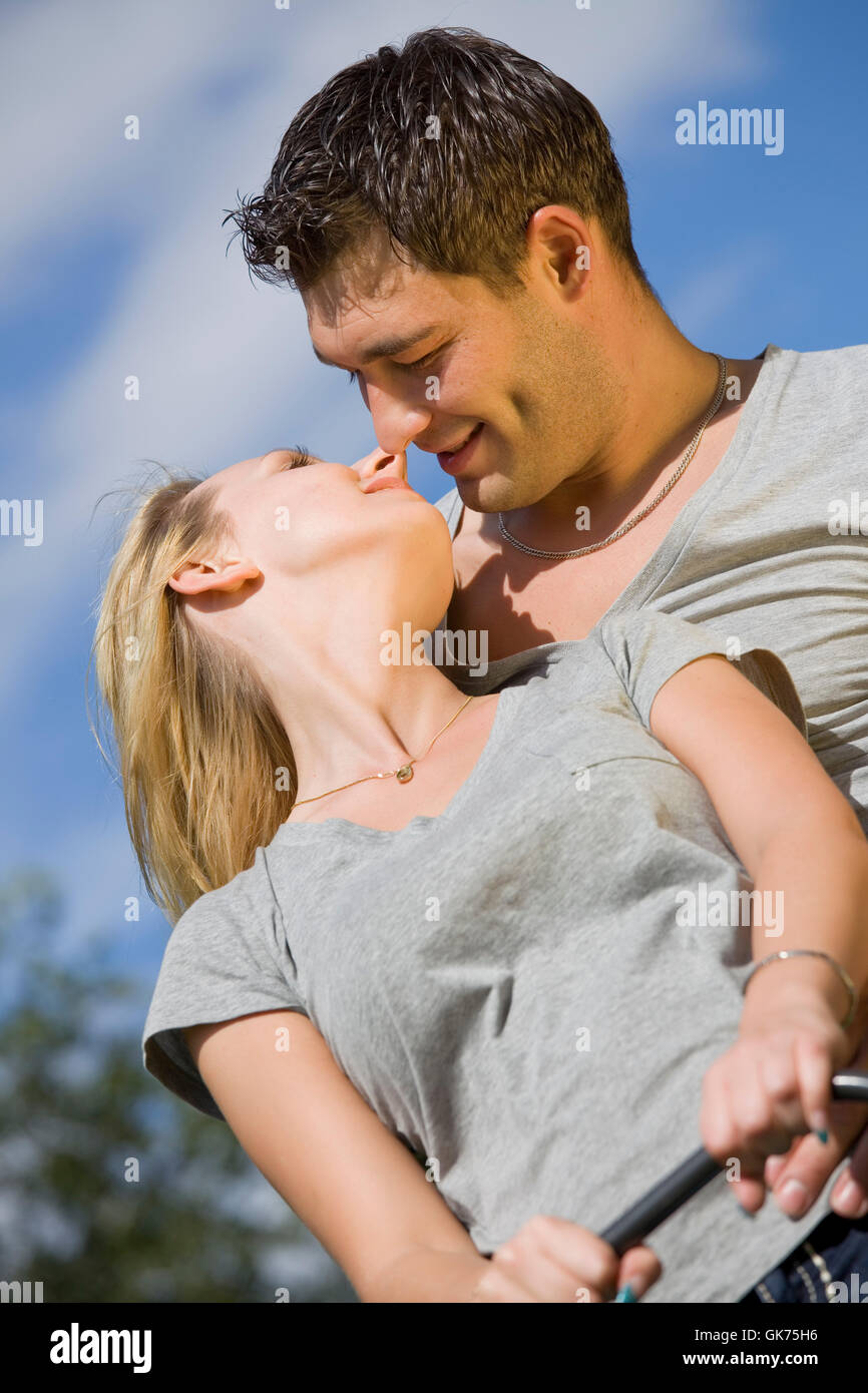 woman romantic swinging Stock Photo - Alamy
