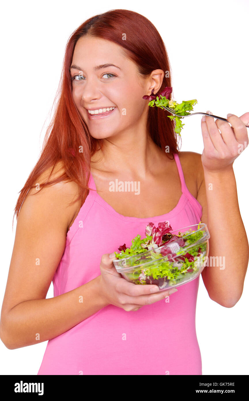 young woman eating salad Stock Photo - Alamy young woman eating salad Stock Photo - Alamy