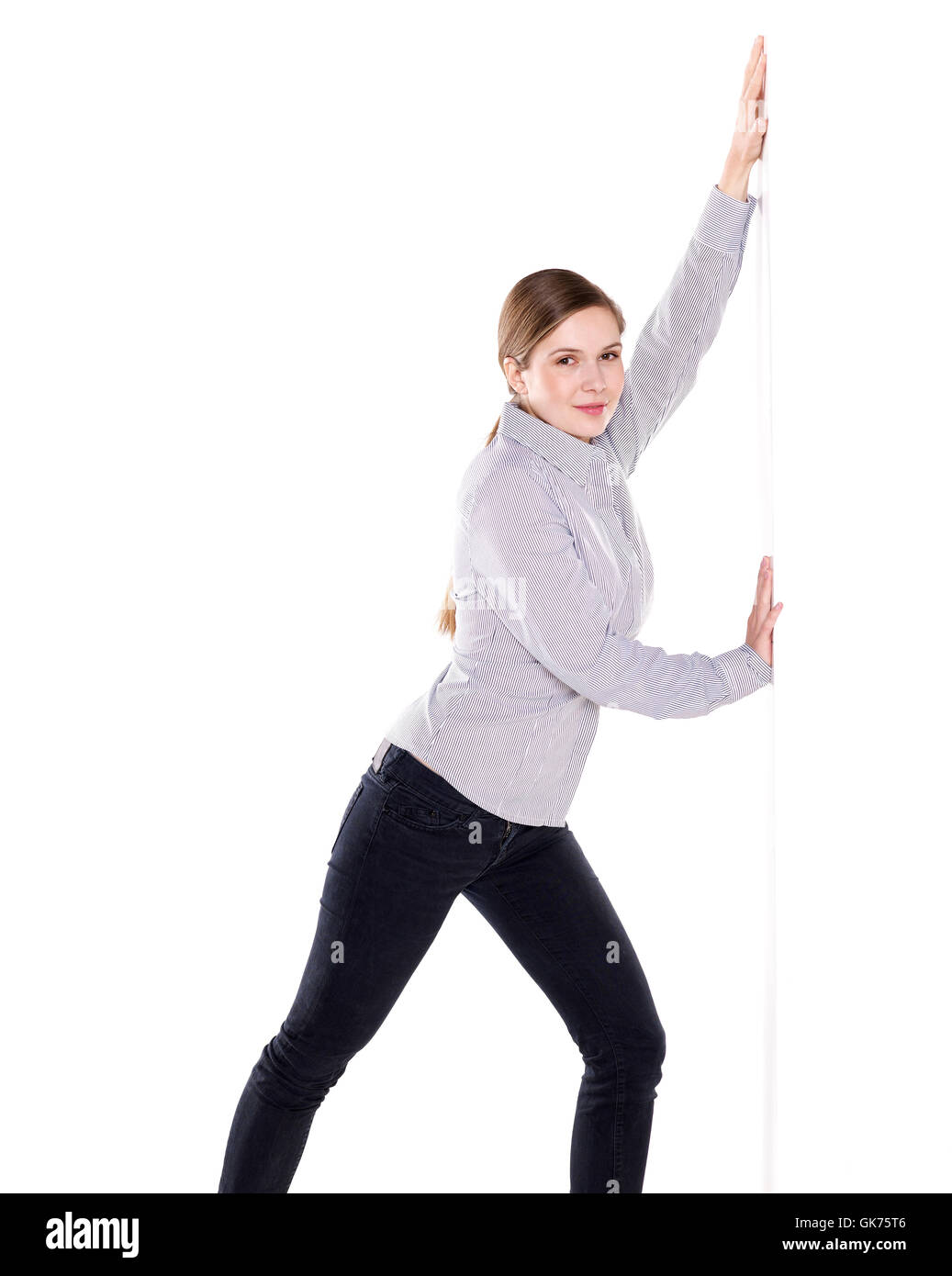 Successful young business woman smiling Cut Out Stock Images & Pictures ...