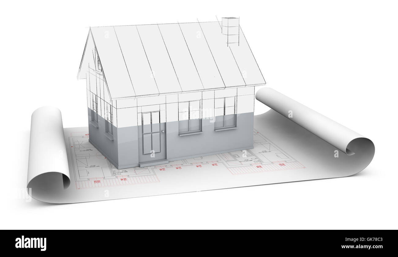 Transparent paper floor plan Cut Out Stock Images & Pictures - Alamy