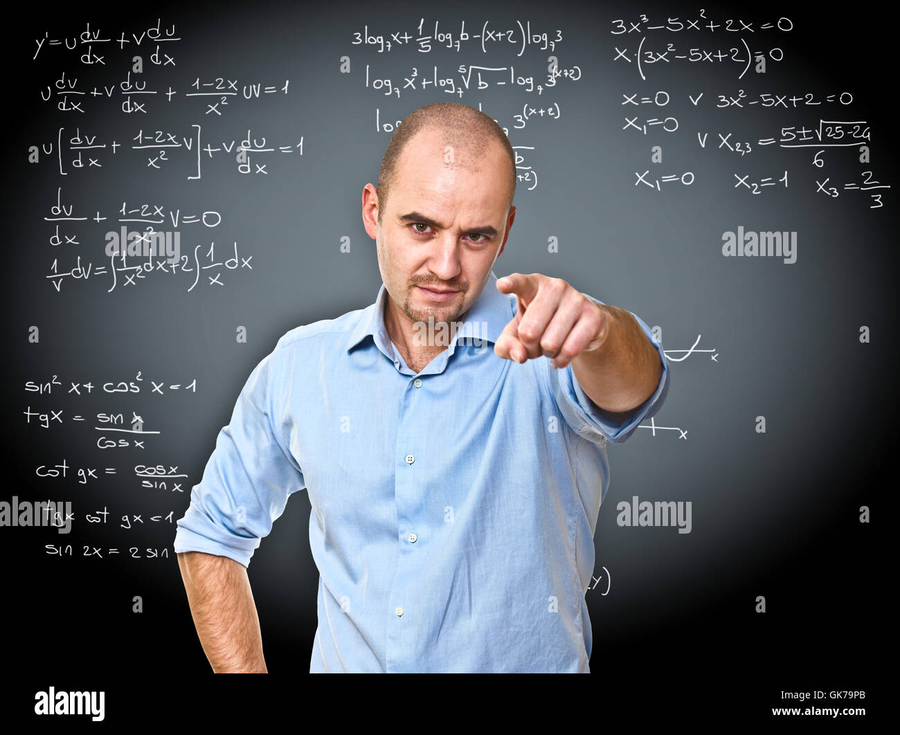 teacher math point Stock Photo - Alamy