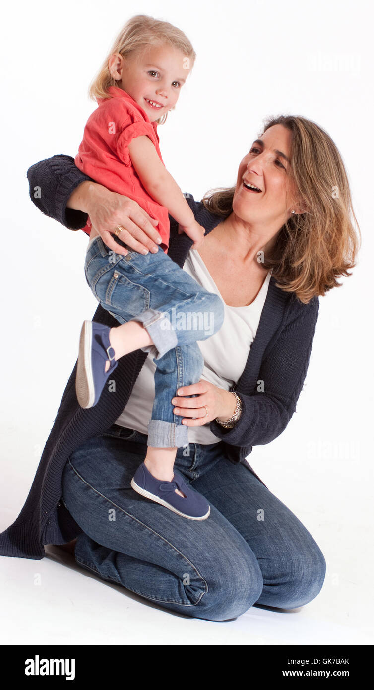 Blonde joyful woman in Cut Out Stock Images & Pictures - Alamy