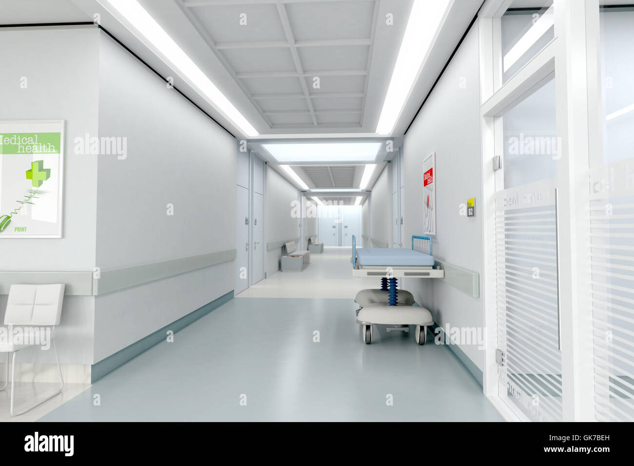 hall blue corridor Stock Photo - Alamy