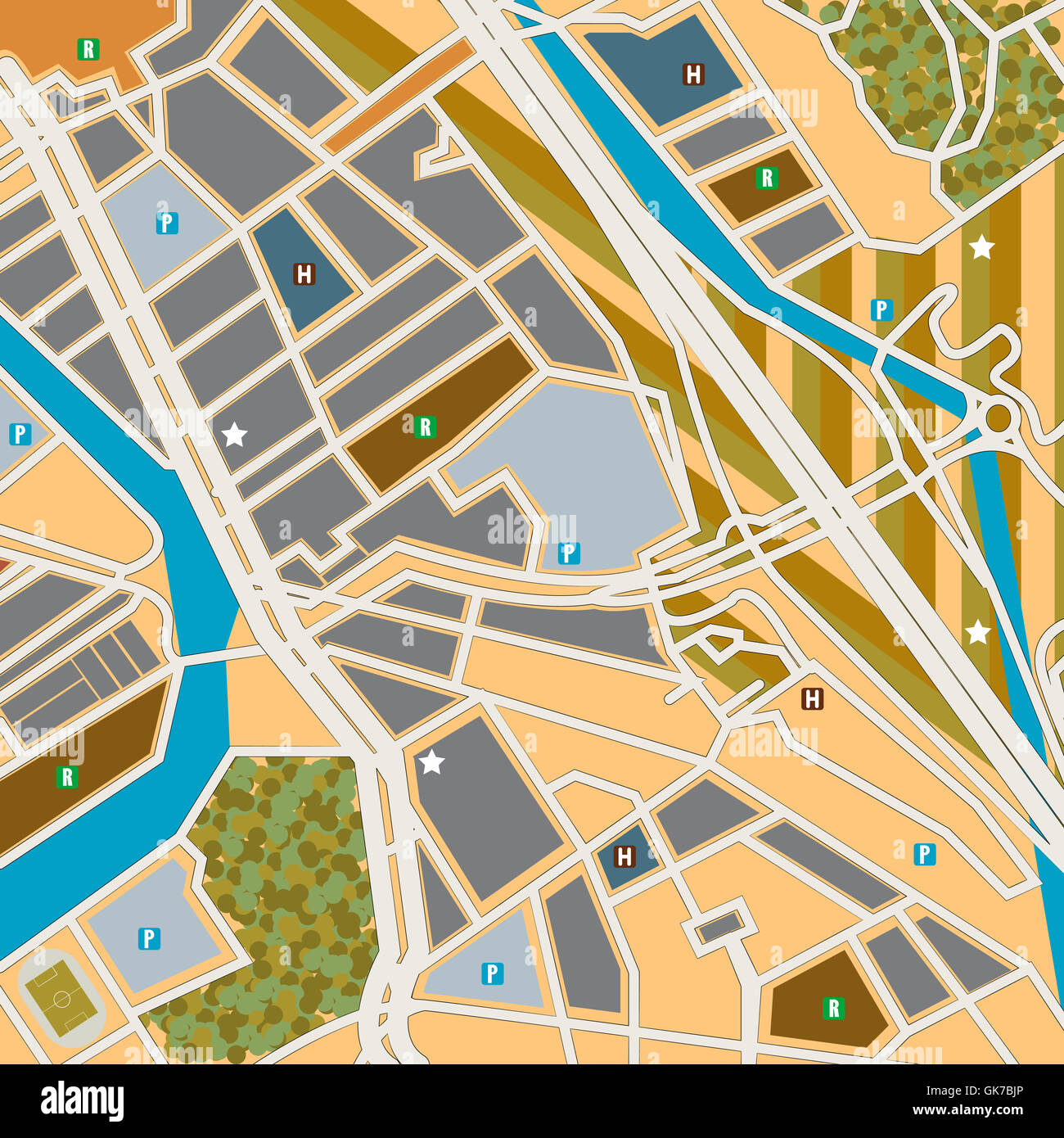 Illustration generic city map streets hi-res stock photography and ...