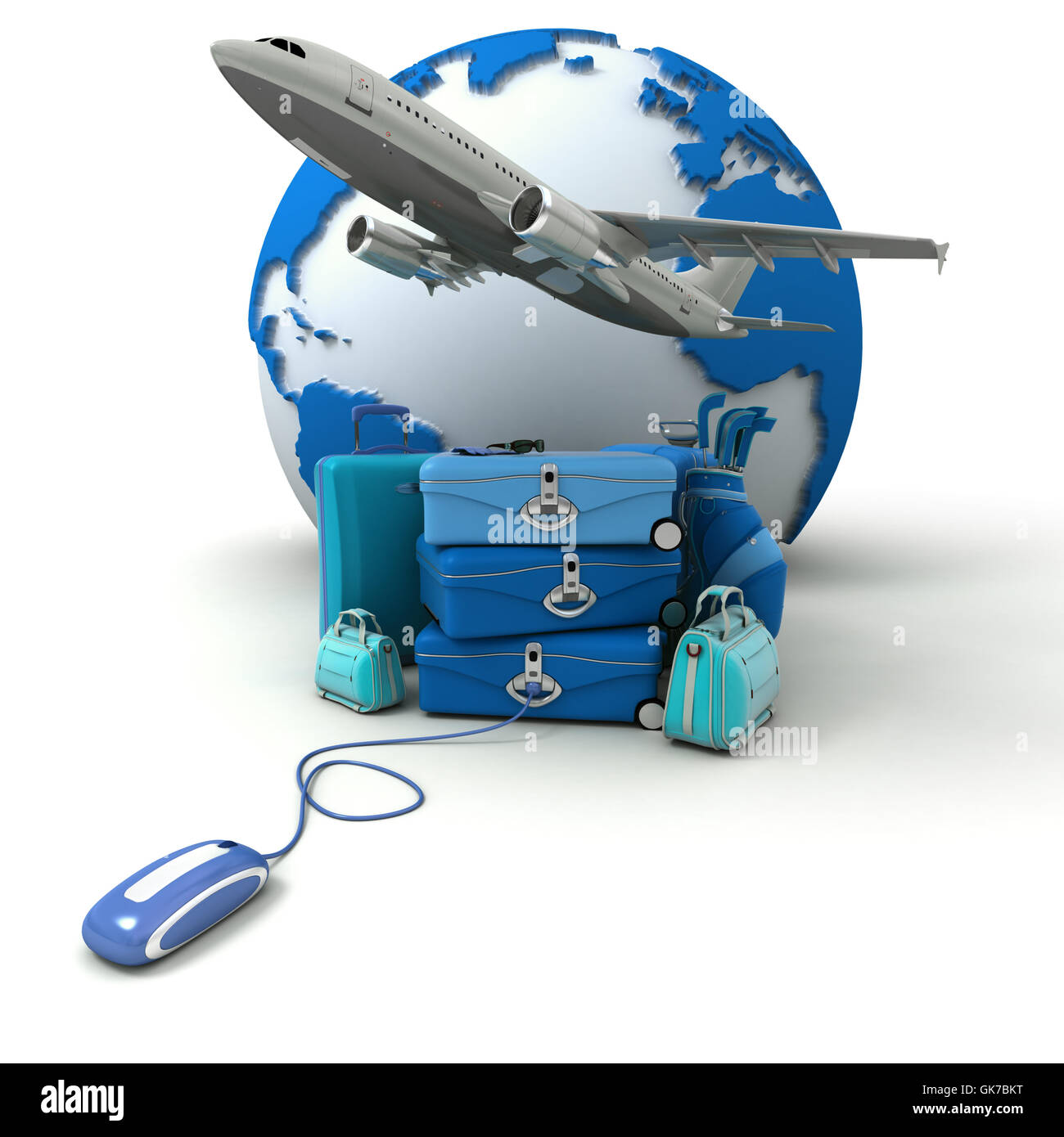 handbag blue travel Stock Photo - Alamy