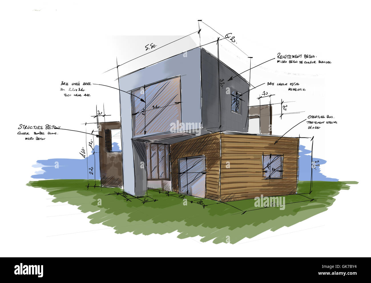 Architectural project house color Cut Out Stock Images & Pictures - Alamy